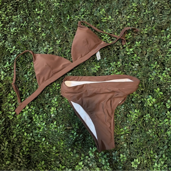 unbranded | Swim | Chocolate Brown Triangle Bikini Set Swimwear | Poshmark